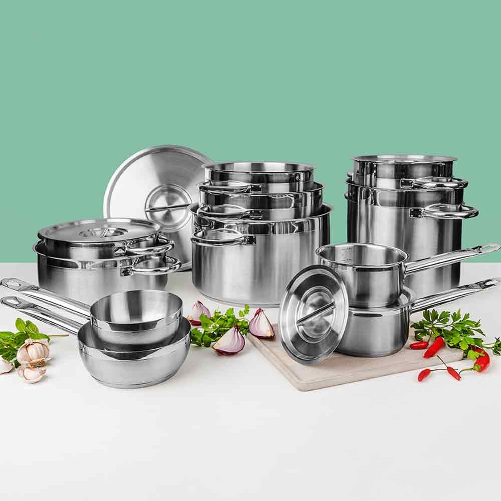 Pro.cooker Stackable Stockpot 18/10 Stainless Steel 50L 400x400mm ...