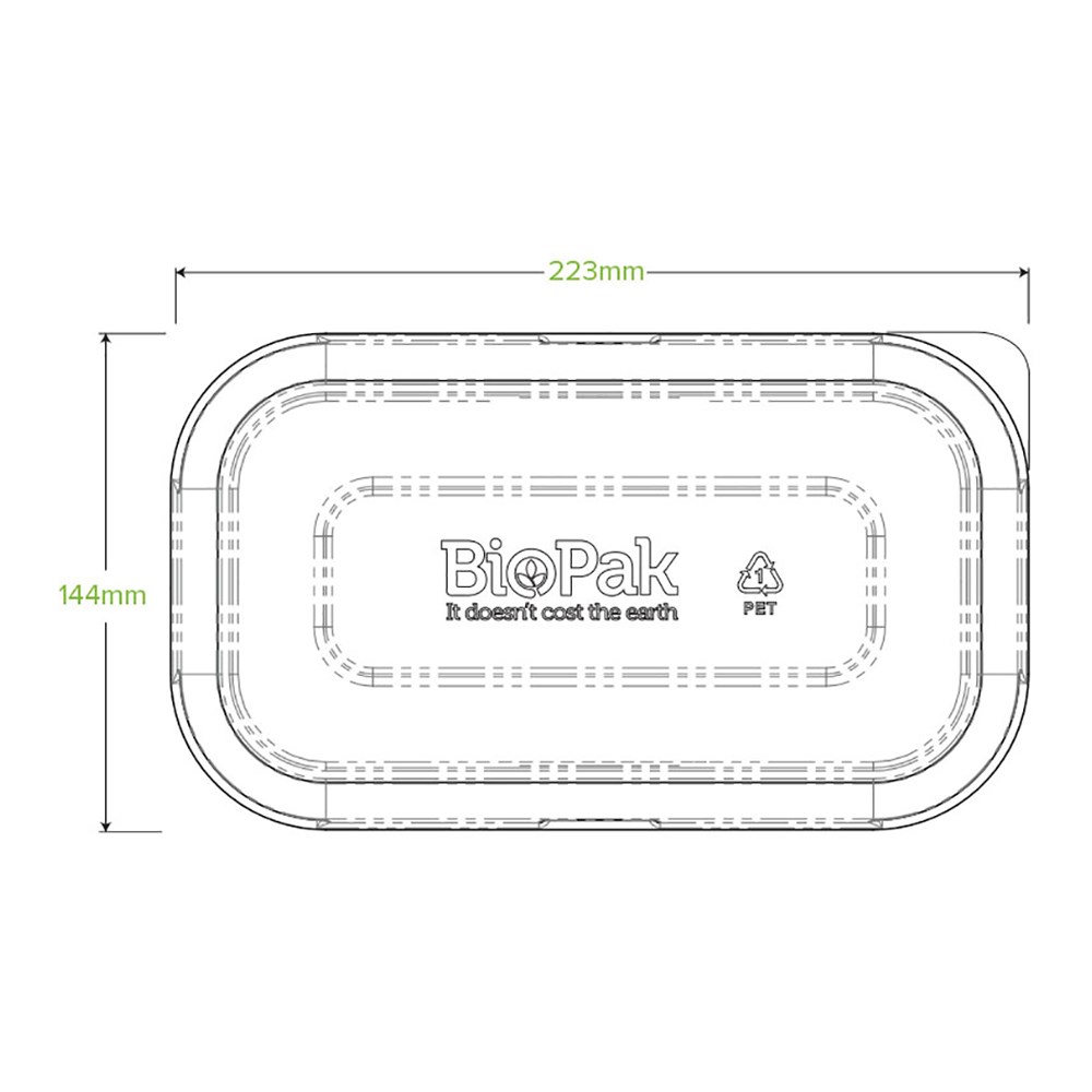 BioCane Pet Takeaway Container Lid Rectangle Clear Suits 750/1000ml ...