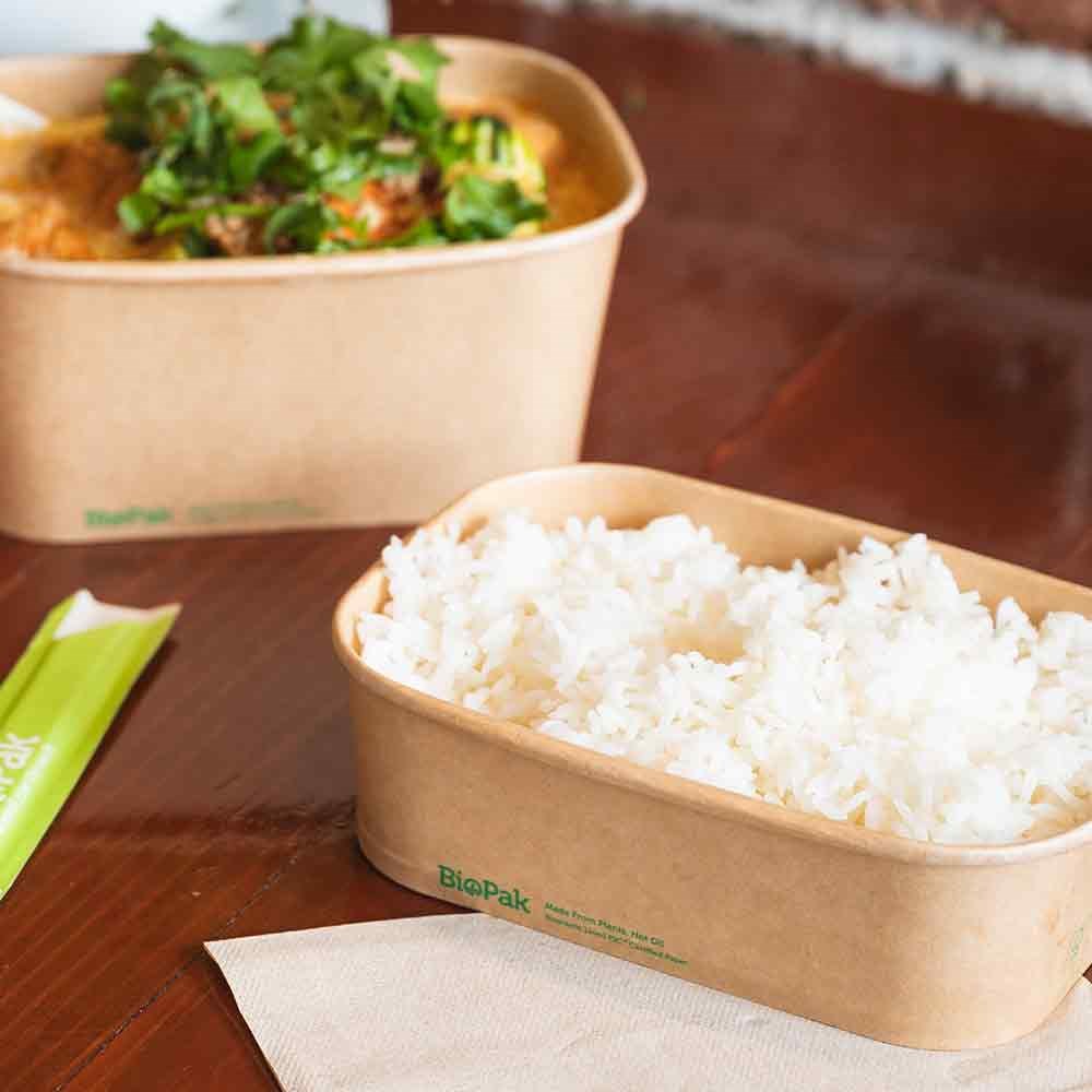 BioBoard Rectangular Takeaway Container 650ml BioPak - 3445821 | Reward ...