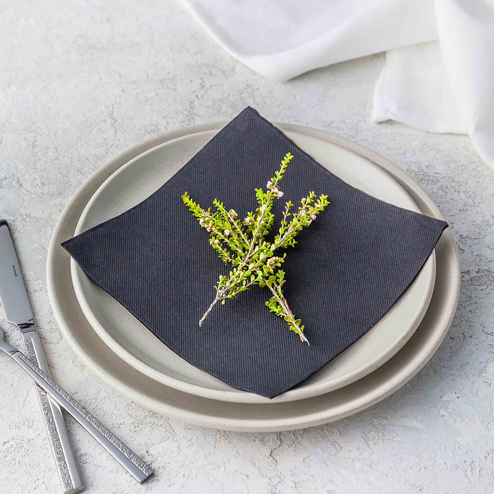 Lisah Quilted Paper Dinner Napkin Black 1/4 Fold 380x380mm - 3447024 ...