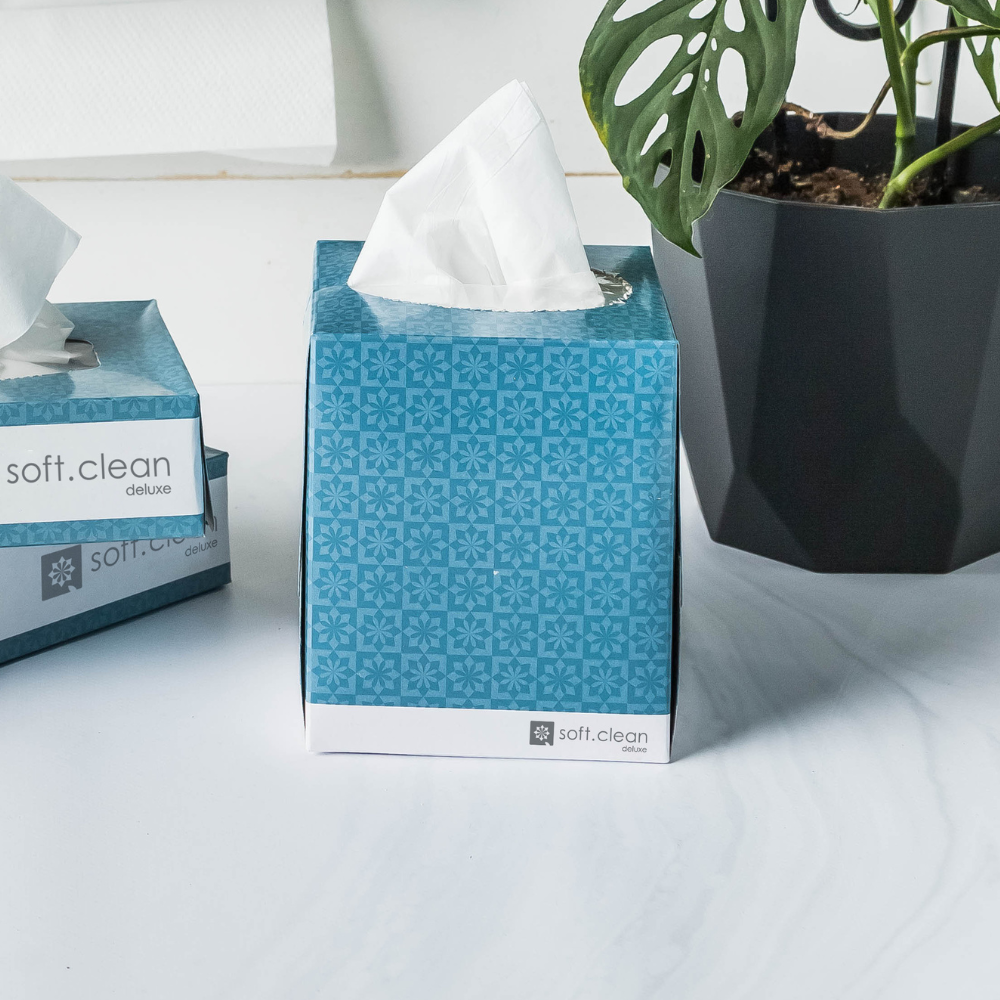 Deluxe Facial Tissue Cube 2 Ply Soft Clean - 3601102 | Reward Hospitality