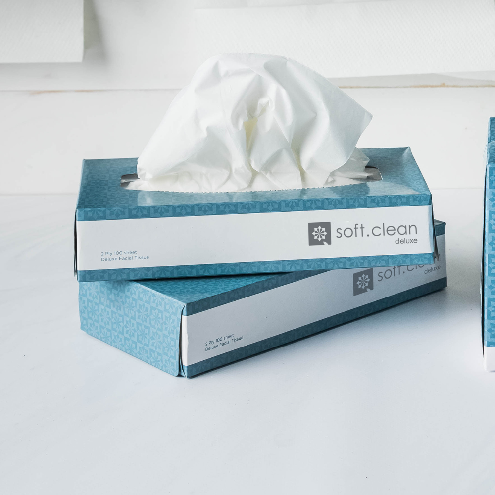 Deluxe Facial Tissue 2 Ply Soft Clean - 3601104 | Reward Hospitality