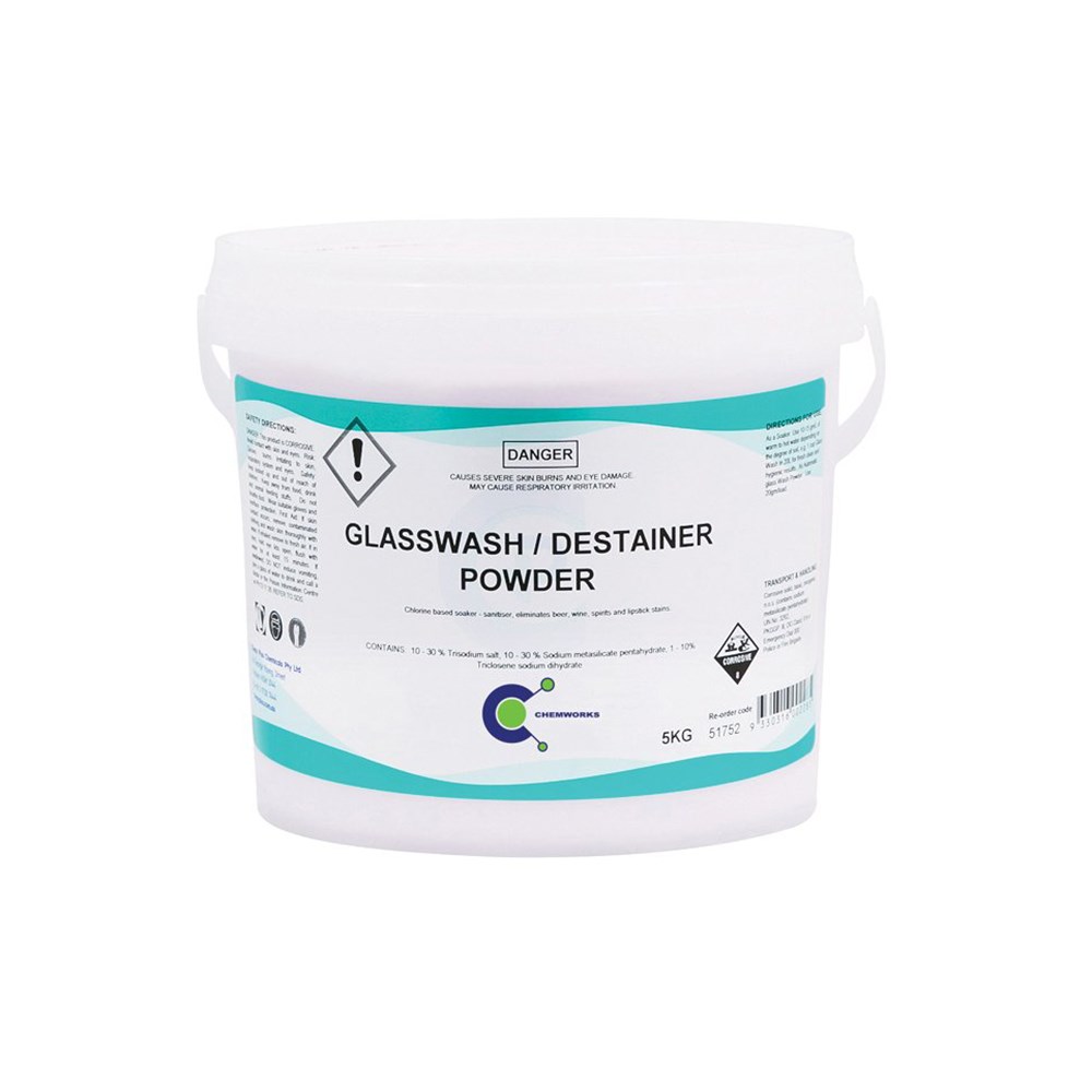 Glass Destainer and Sanitiser Powder Pink 10kg - ZZ2611347 | Reward ...