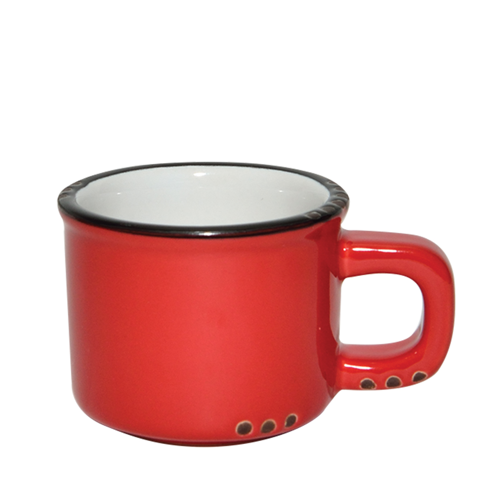 Bistrot Mug Red Black Rim 250ml Pro.mundi - 1038612 | Reward Hospitality