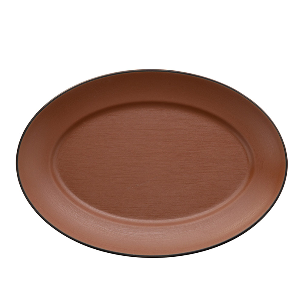 Dual Colour Melamine Oval Plate Black/Brown 310x220mm COU COU | Reward ...
