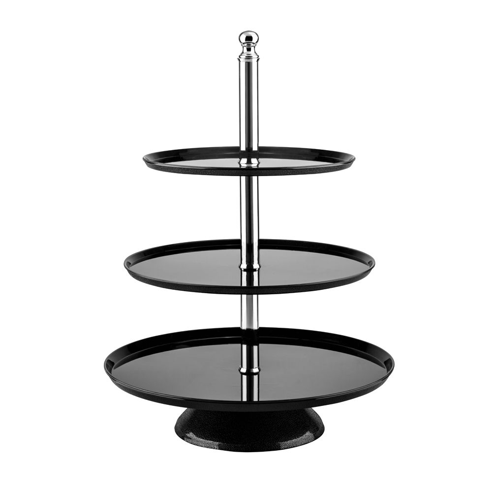 Display Round Stand with 3 Tier Black 370mm - 1832373 | Reward Hospitality