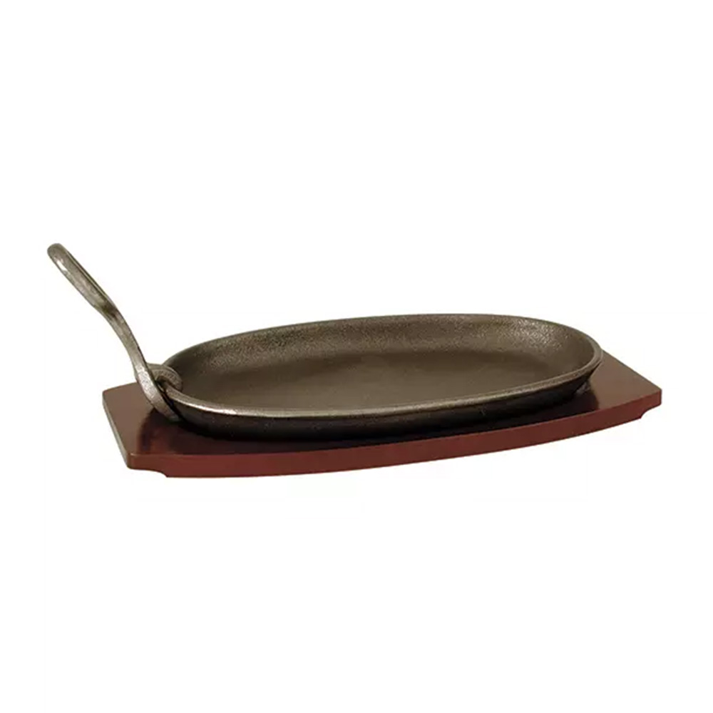 Cast Iron Sizzle Plate & Base - 2456025 | Reward Hospitality