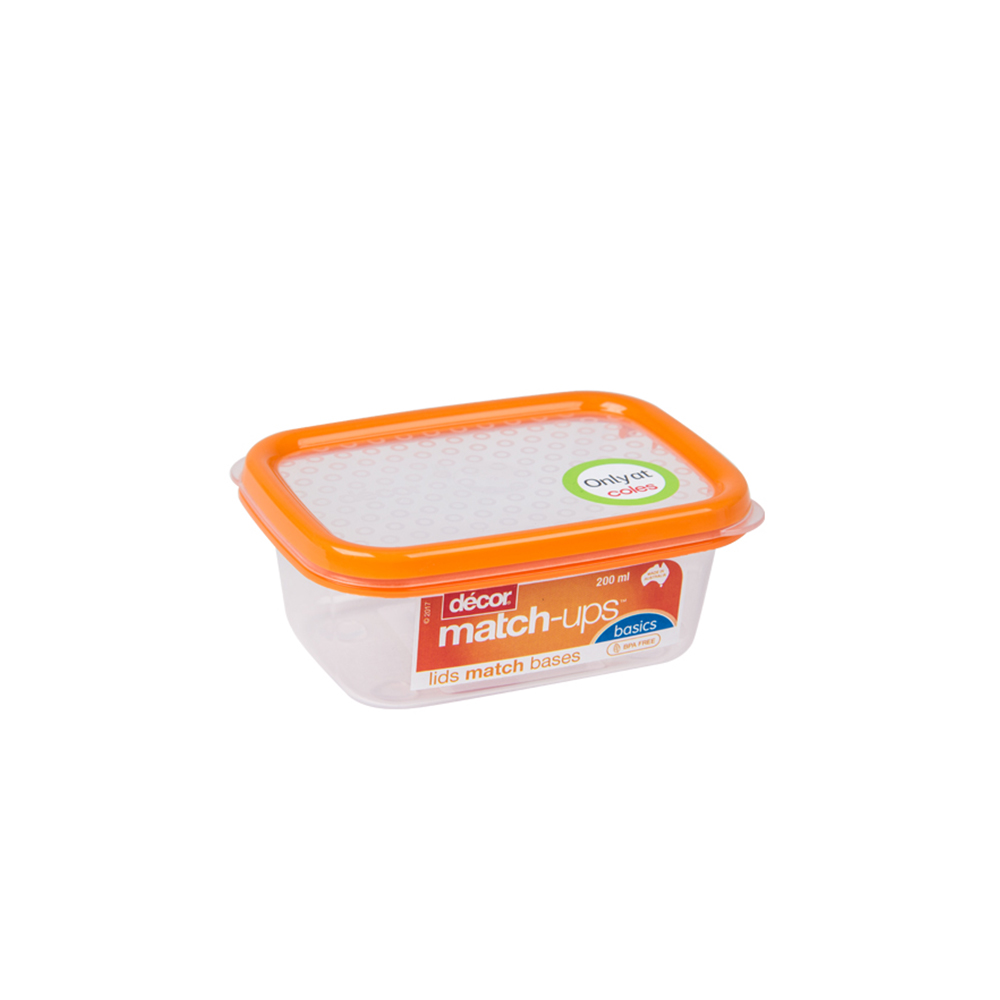 Match-Ups Basics Oblong Container Orange 200ml Decor | Reward Hospitality