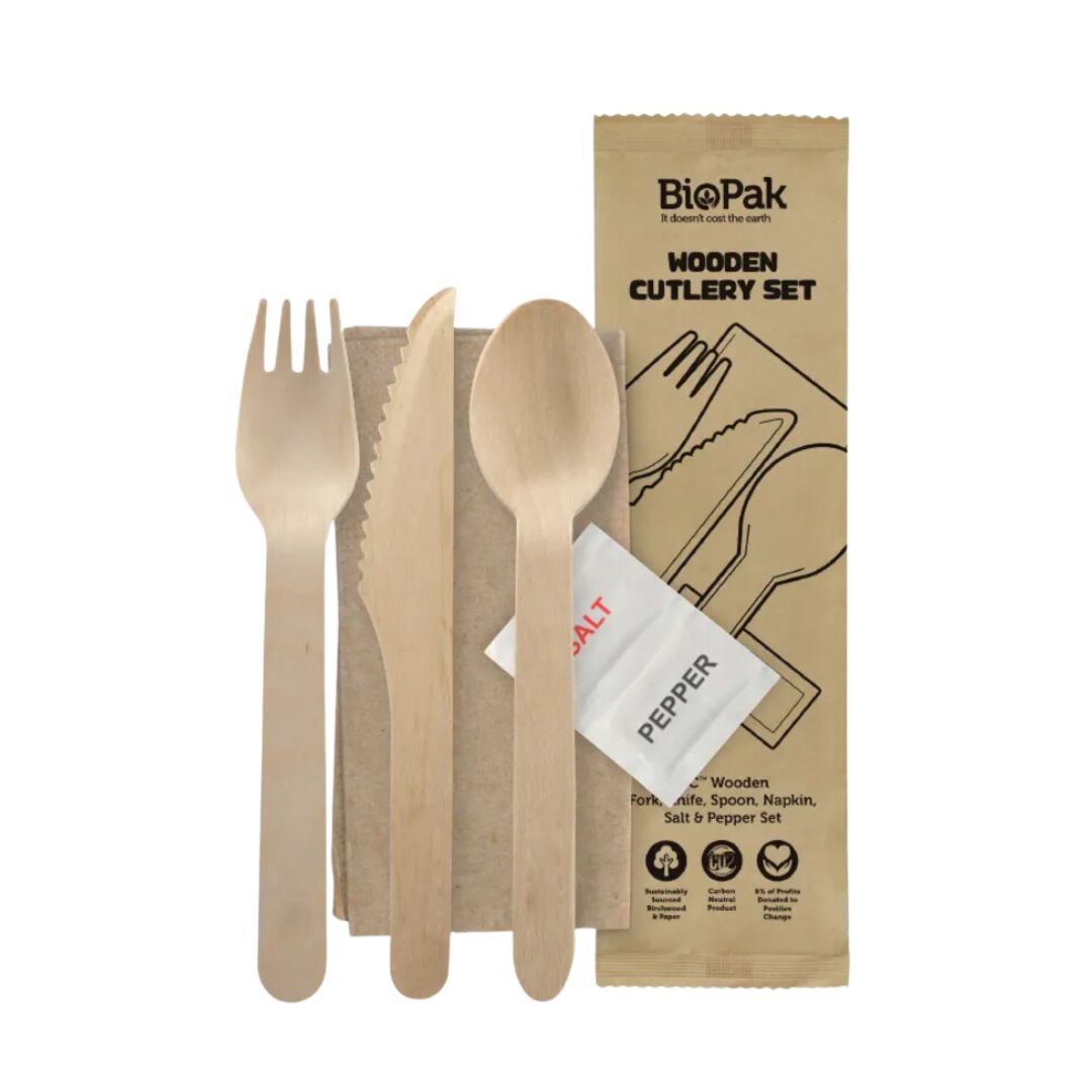 BioCutlery Meal Pack Wood 16cm BioPak | Reward Hospitality