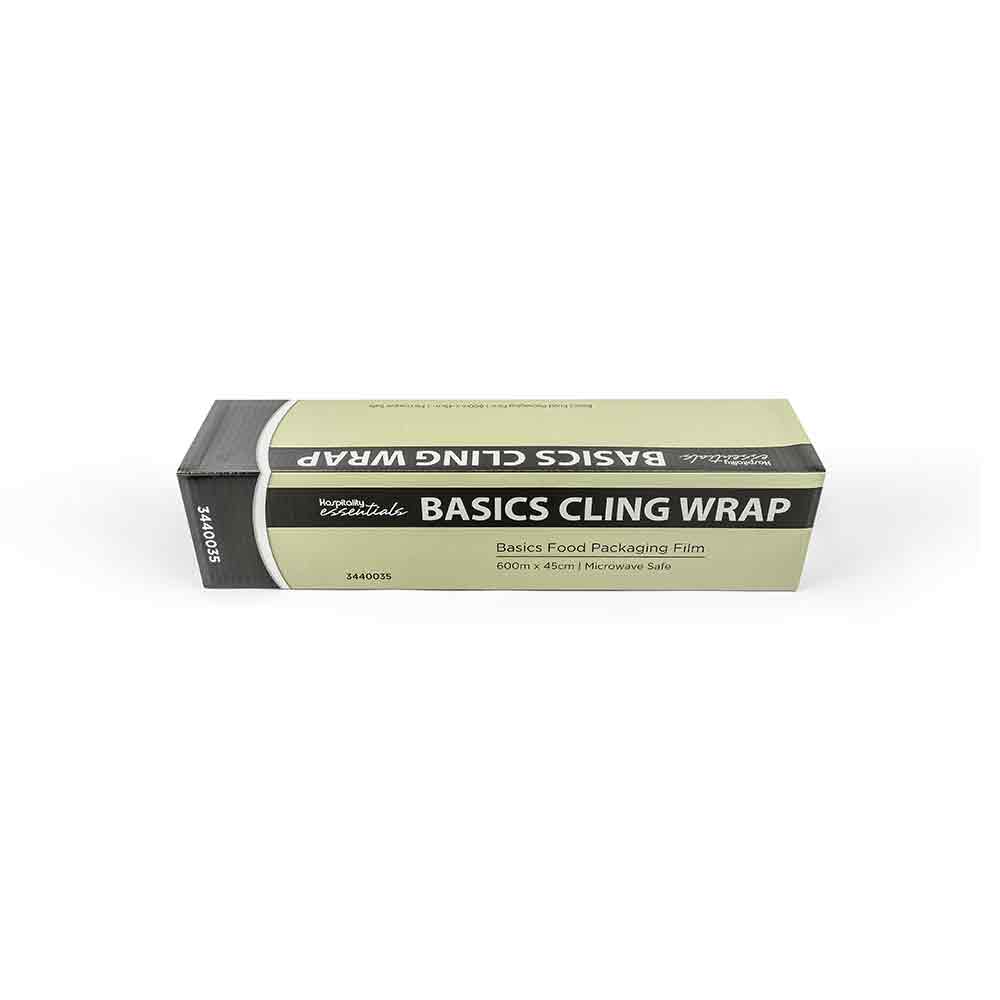 Basics Plastic Cling Wrap Clear 45cmx600m Essentials Collection ...