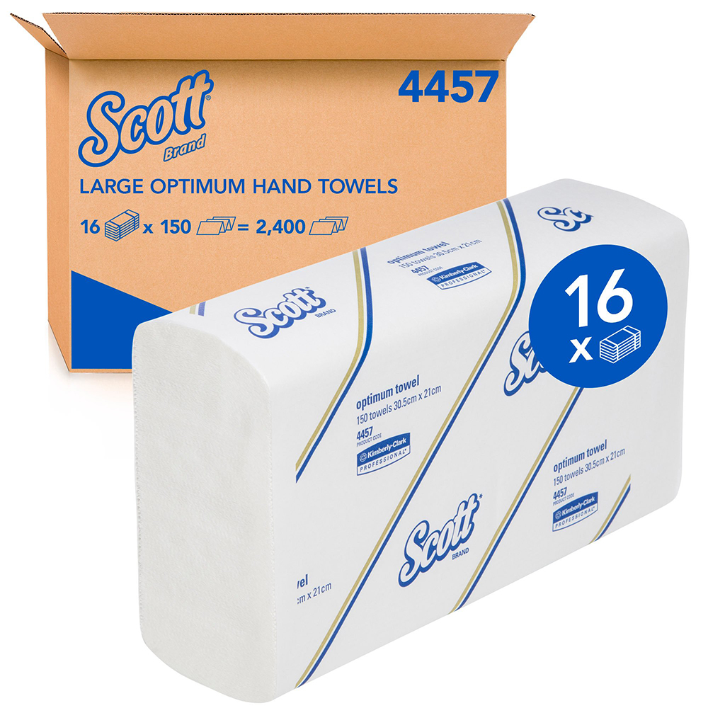 Optimum Paper Hand Towel White 150/Sheets 305x210mm - 3620275 | Reward ...