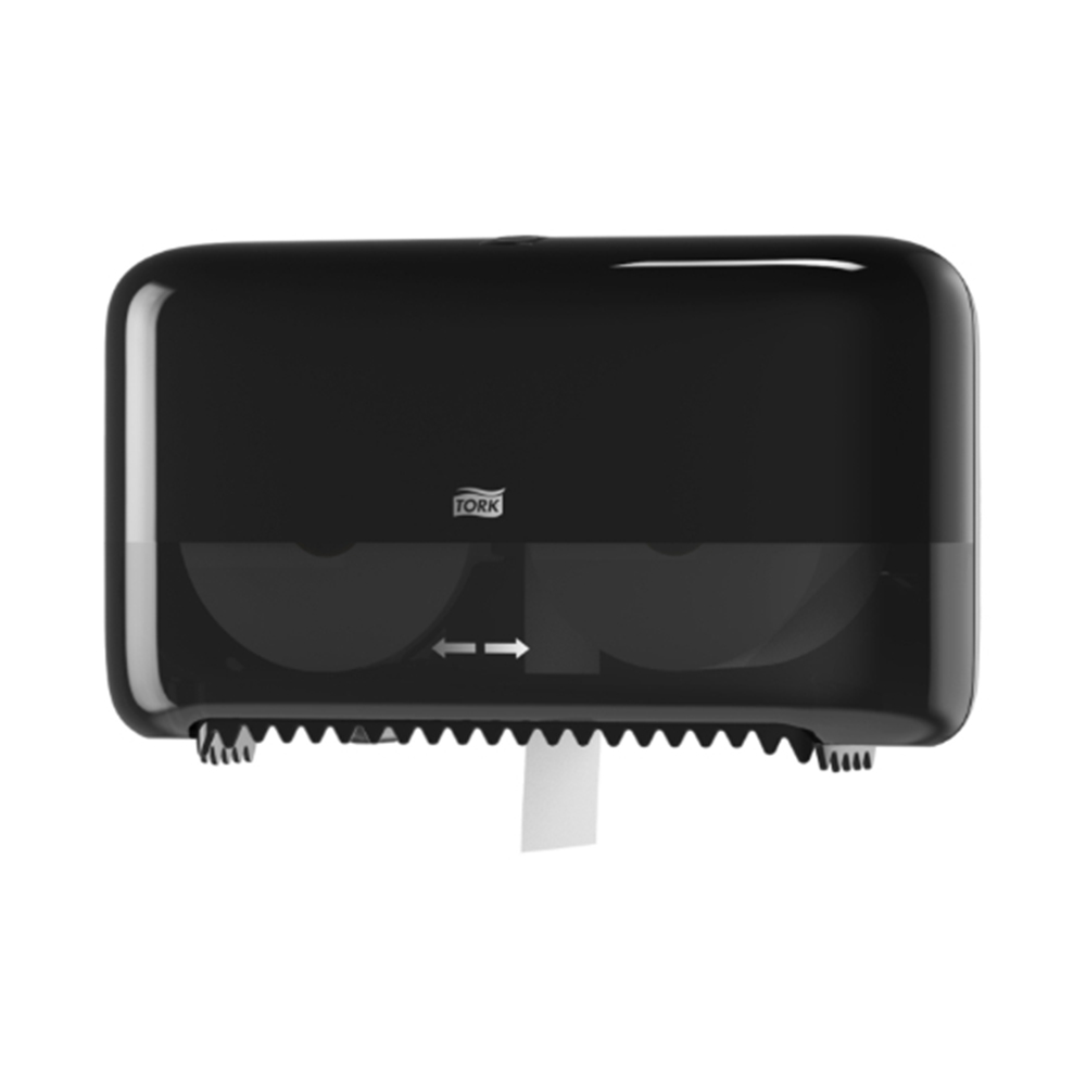 Tork Twin Coreless Mid-Size Toilet Roll Dispenser Black T7 - 3697391 | Reward Hospitality