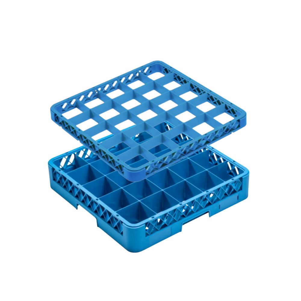 Glass Rack 25 Compartment and Rack Extender Blue 500x500mm Pro.equip ...