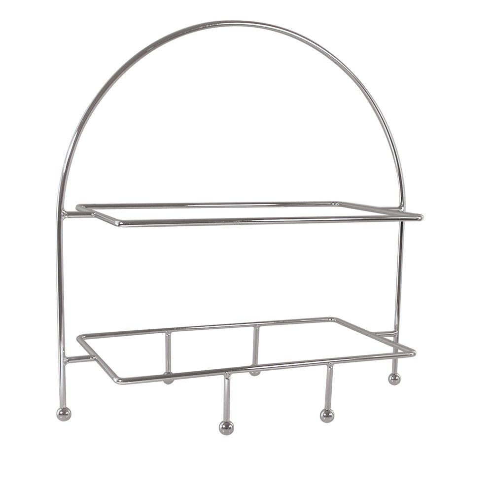 DISPLAY STAND 2 TIER 420X245MM CHROME (6) - 1832381 | Reward Hospitality