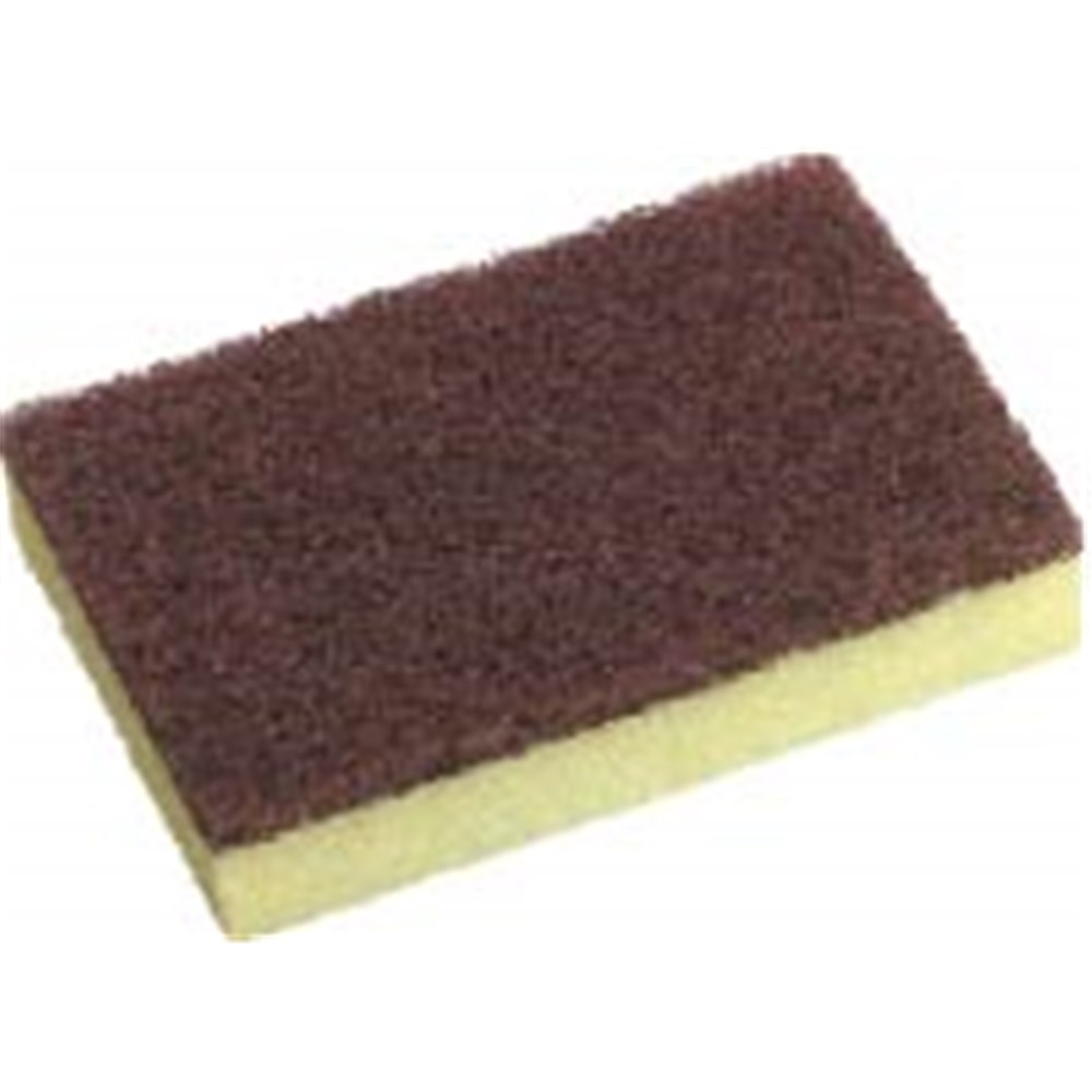 SCOURER SPONGE 150X100MM MED YELLOW/MAROON - 2260648 | Reward Hospitality