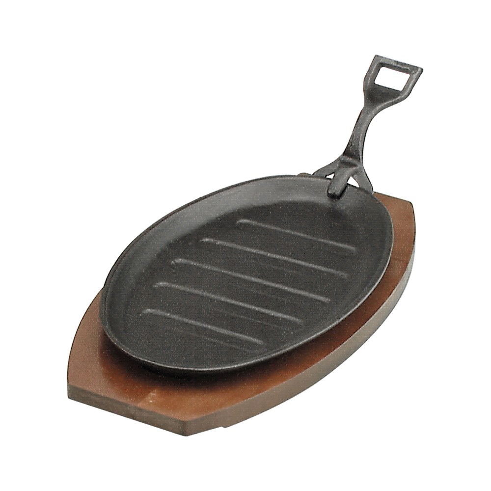 Cast Iron Sizzle Plate & Base - 2456025 | Reward Hospitality