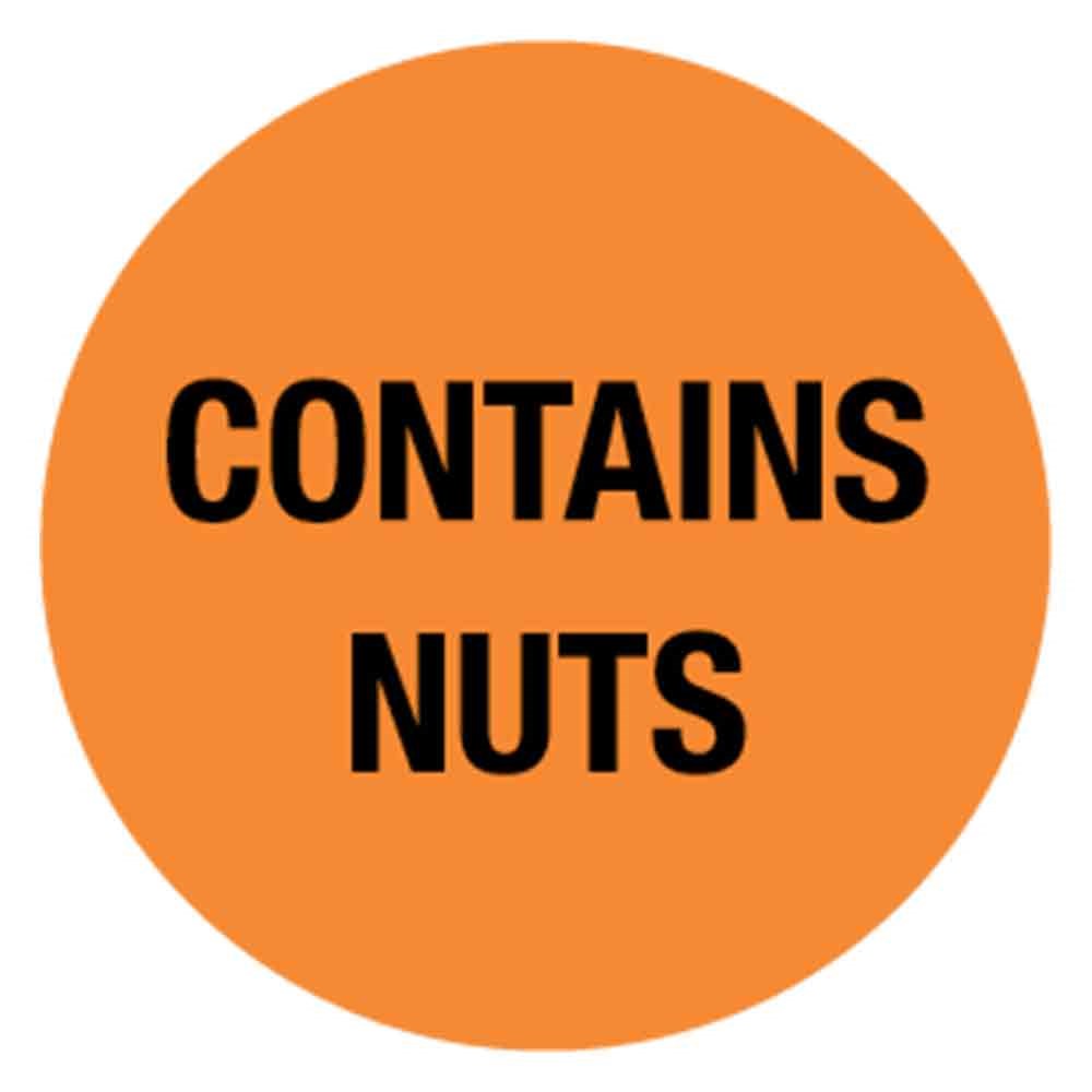 Food Advisory Label Contains Nuts 24Mm Round 1000/Roll - 3444011 ...