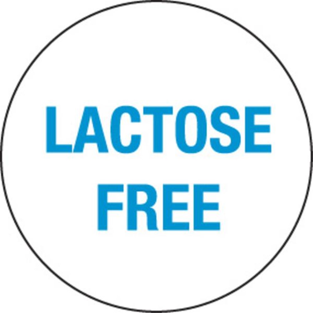 FOOD ADVISORY LABEL LACTOSE FREE 24MM ROUND 1000/ROLL - 3444050 ...