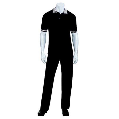 Traditional Polo Shirt with Check Black Small - 5496198 | Reward ...