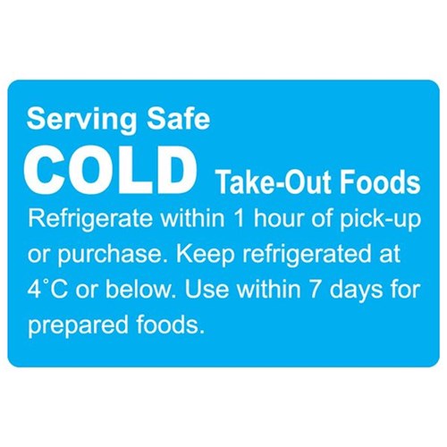 SERVING LABEL COLD TAKE-OUT FOOD 60X40MM 500/ROLL PERMANEN - ZZ213914 ...